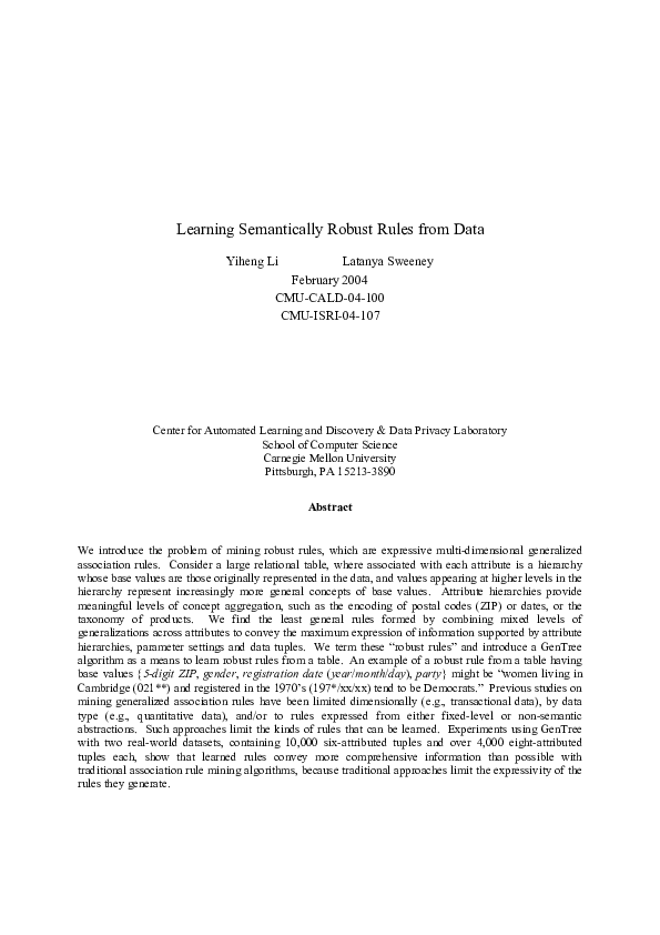 (PDF) Learning Semantically Robust Rules from Data