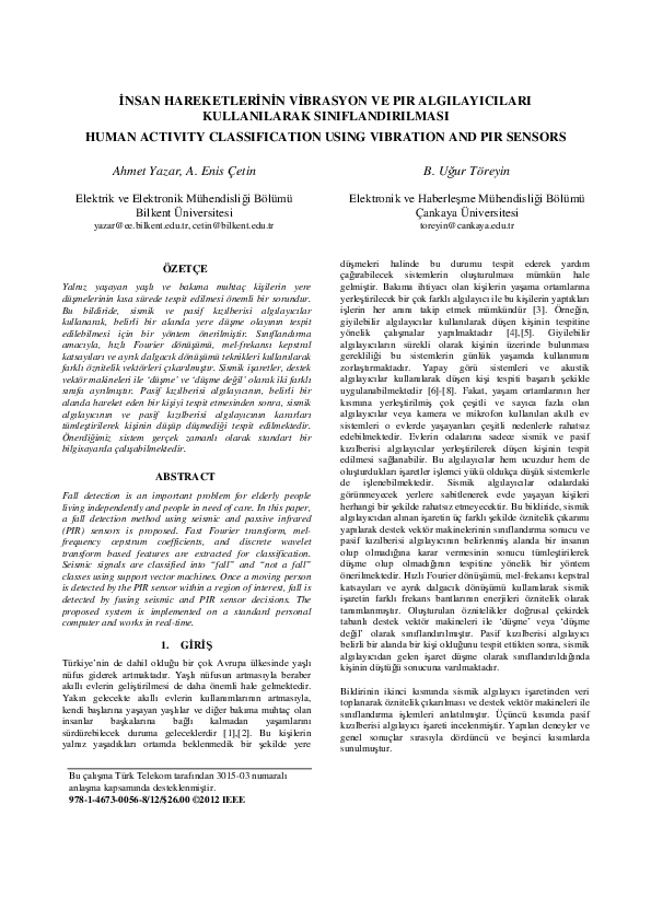 (PDF) Human activity classification using vibration and PIR sensors