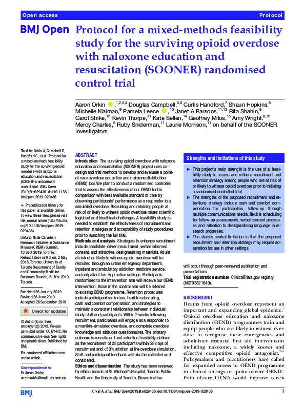 (PDF) Protocol for a mixed-methods feasibility study for the surviving opioid overdose with ...