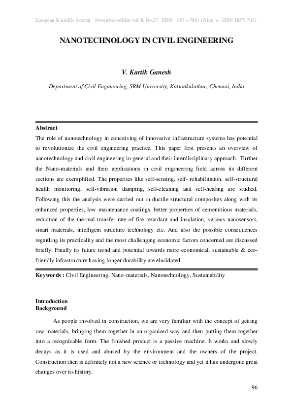 (PDF) Nanotechnology in Civil Engineering