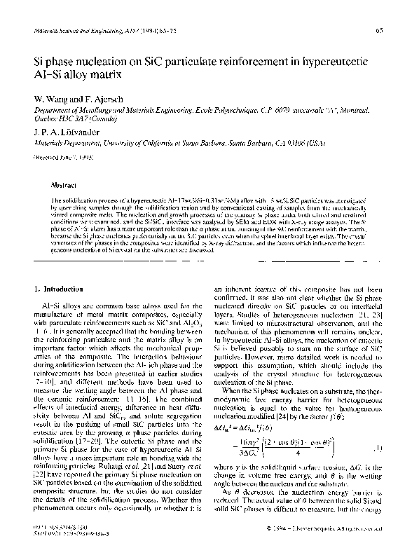 (PDF) Si phase nucleation on SiC particulate reinforcement in ...