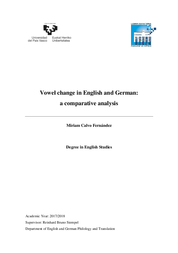 (PDF) Vowel change in English and German: a comparative analysis