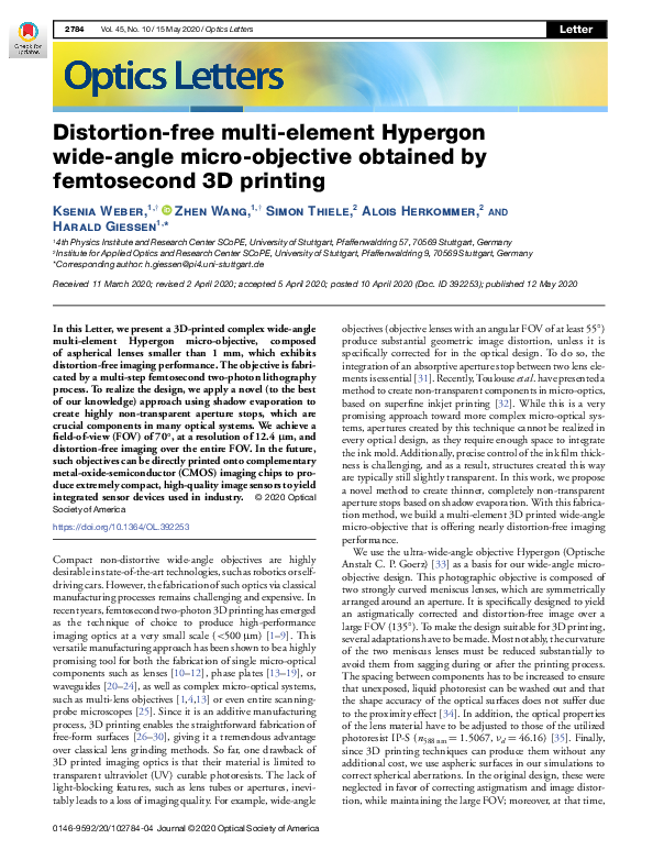 (PDF) Distortion-free multi-element Hypergon wide-angle micro-objective ...