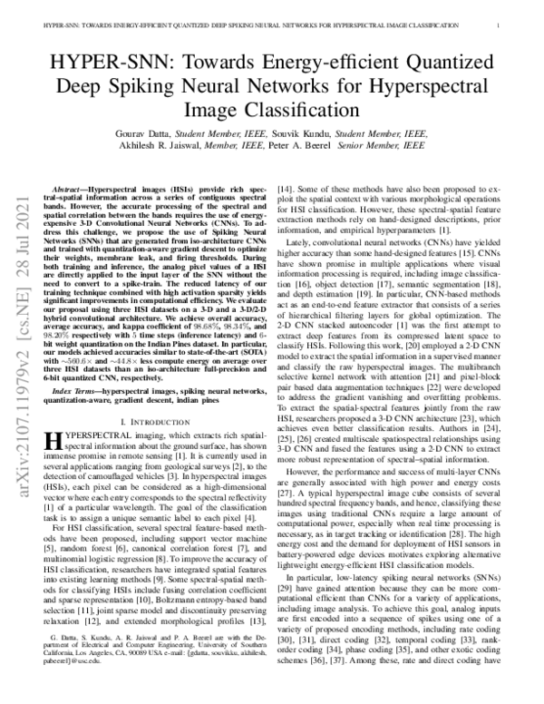 (PDF) HYPER-SNN: Towards Energy-efficient Quantized Deep Spiking Neural ... (PDF) HYPER-SNN: Towards Energy-efficient Quantized Deep Spiking Neural ...