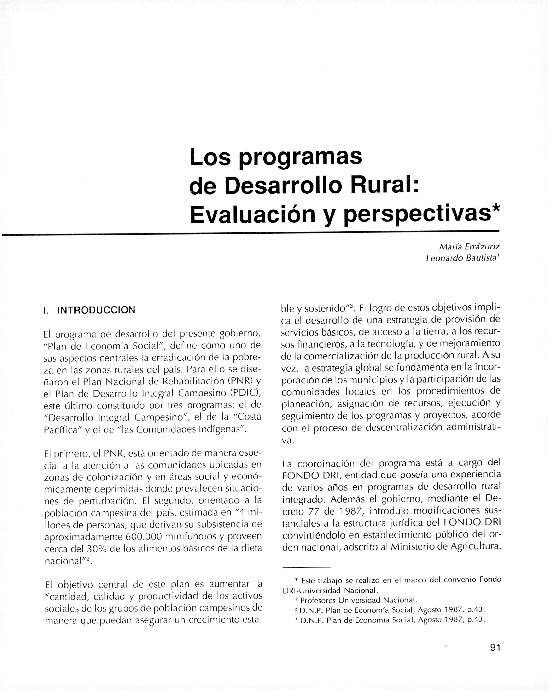 (PDF) Los programas de Desarrollo Rural: Evaluación y perspectivas