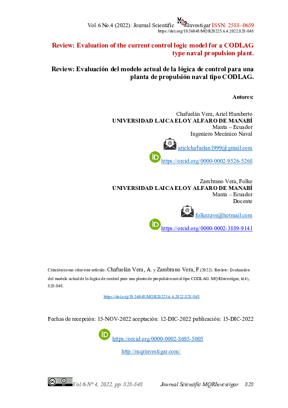 (PDF) Review: Evaluación del modelo actual de la lógica de control para ...