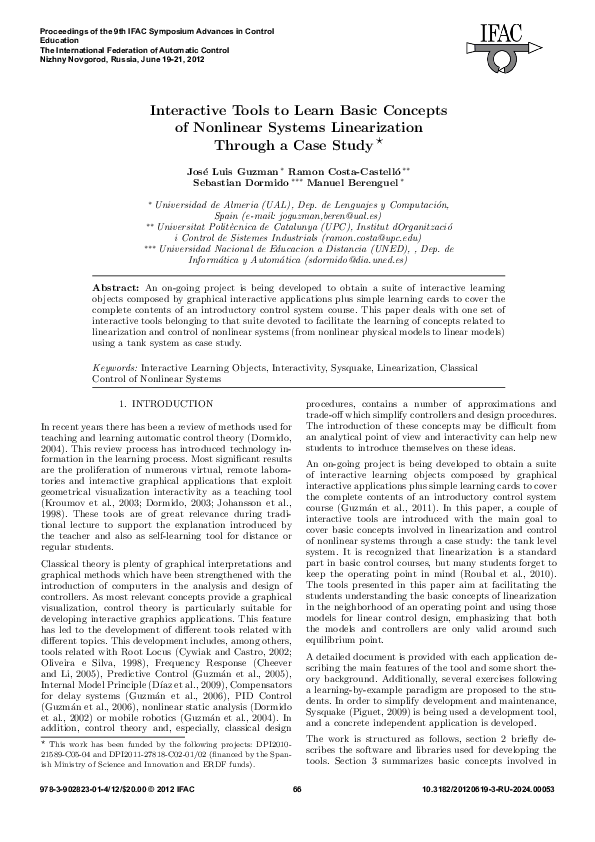 Pdf Interactive Tools To Learn Basic Concepts Of Nonlinear Systems
