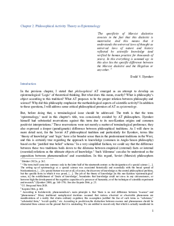 (DOC) Chapter 2. Philosophical activity theory as epistemology db edit ...