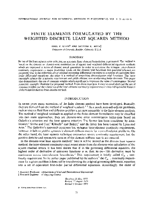 (PDF) Finite elements formulated by the weighted discrete least squares method