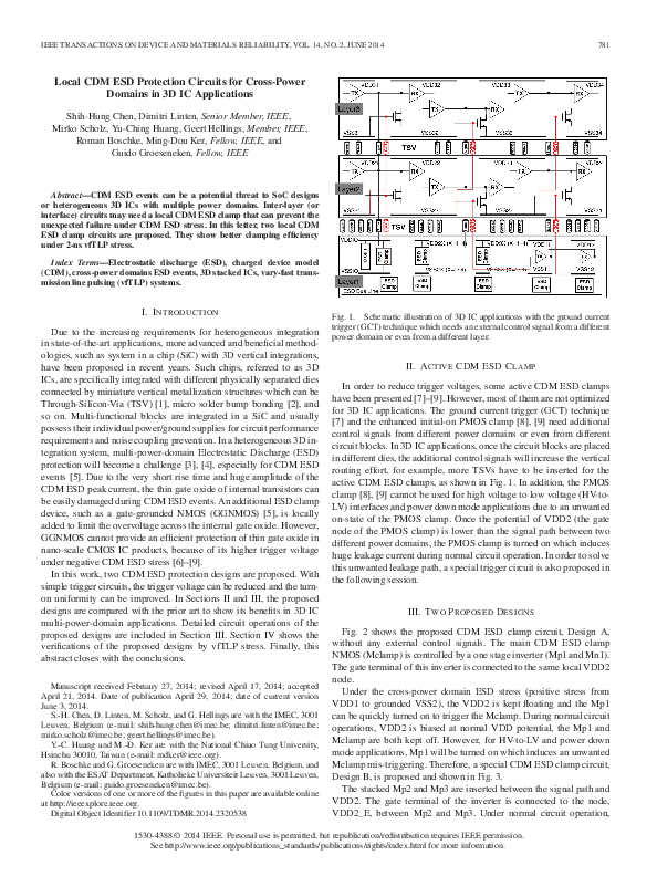 (PDF) Local CDM ESD Protection Circuits for Cross-Power Domains in 3D ...