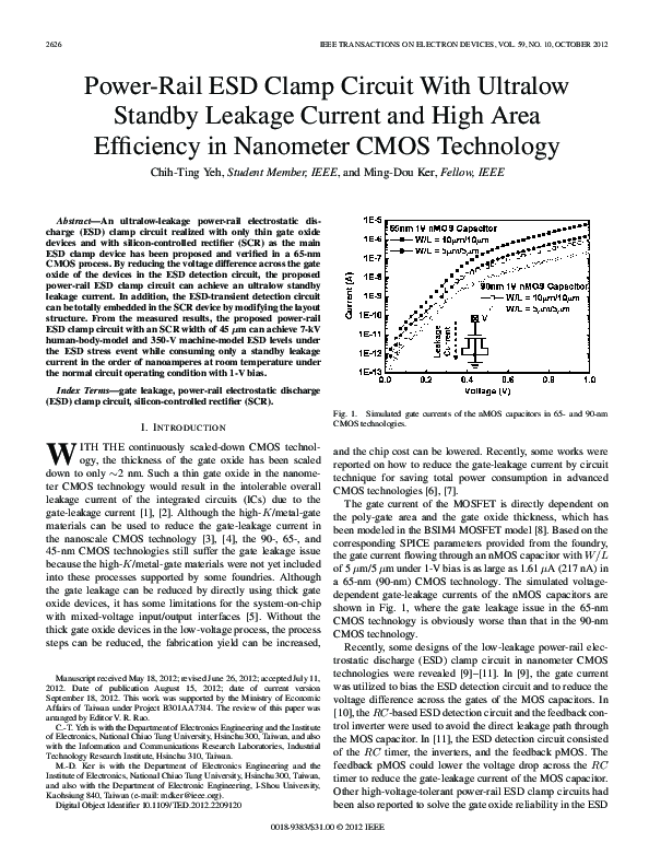 (PDF) Power-Rail ESD Clamp Circuit With Ultralow Standby Leakage ...