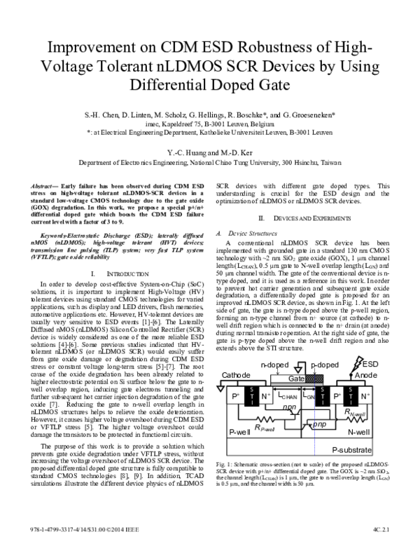 Improvement on CDM ESD robustness of high-voltage tolerant nLDMOS SCR ...