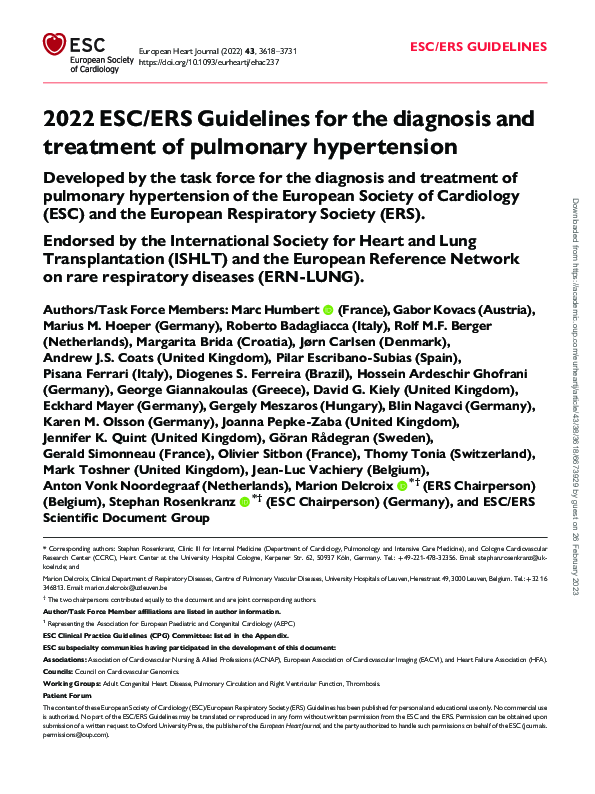 (PDF) 2022 ESC/ERS Guidelines for the diagnosis and treatment of ...
