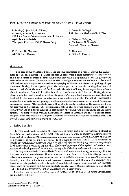 (PDF) The Agrobot Project for Greenhouse Automation