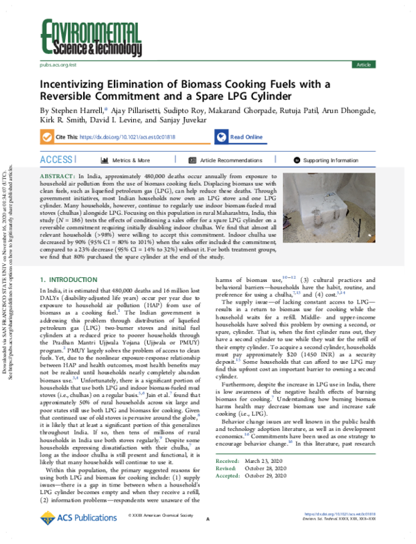 (PDF) Incentivizing Elimination of Biomass Cooking Fuels with a ...