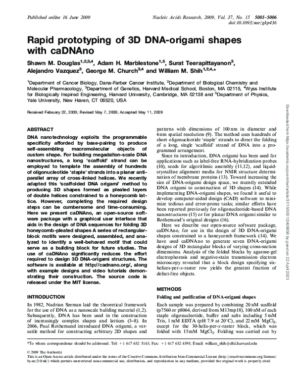 (PDF) Rapid prototyping of 3D DNA-origami shapes with caDNAno