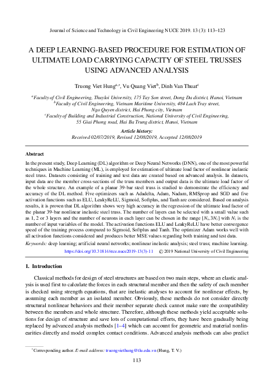 (PDF) A deep learning-based procedure for estimation of ultimate load ...