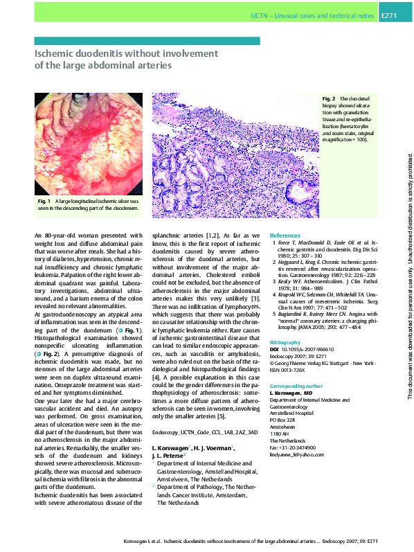 (PDF) Ischemic duodenitis without involvement of the large abdominal ...