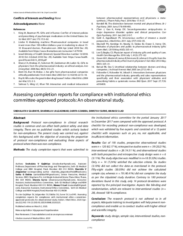(PDF) Assessing completion reports for compliance with institutional ...
