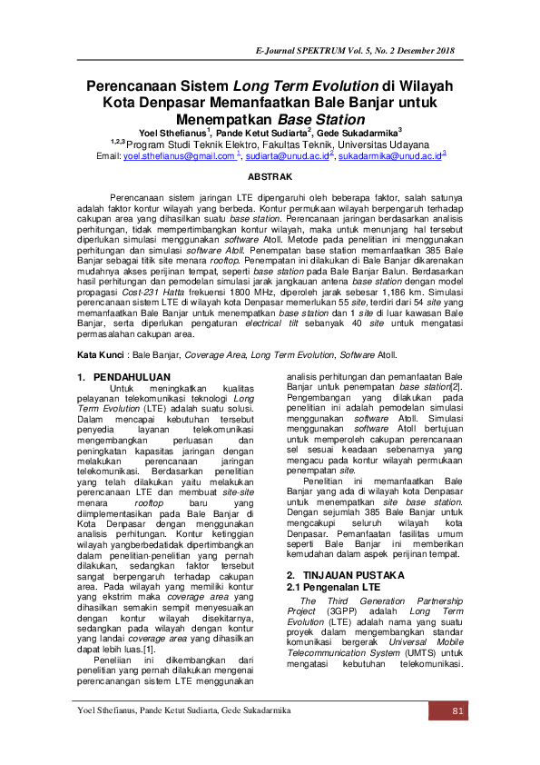 (PDF) Perencanaan Sistem Long Term Evolution di Wilayah Kota Denpasar ...