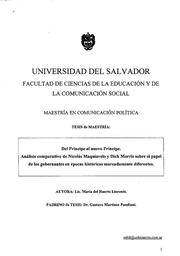 (PDF) Del Príncipe al nuevo príncipe : análisis comparativo de Nicolás ...