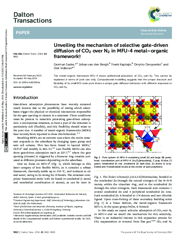 (PDF) Unveiling the mechanism of selective gate-driven diffusion of CO2 ...