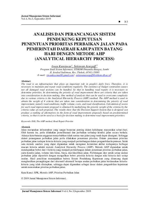 (PDF) Analisis Dan Perancangan Sistem Pendukung Keputusan Pemilihan Teller Terbaik Dengan ...