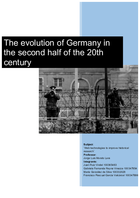 (PDF) The evolution of Germany in the second half of the 20th century