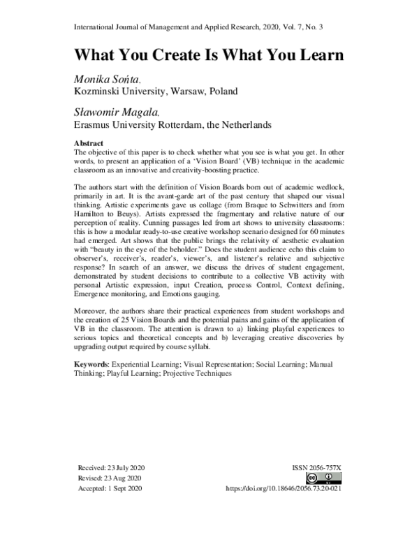 (PDF) What You Create Is What You Learn