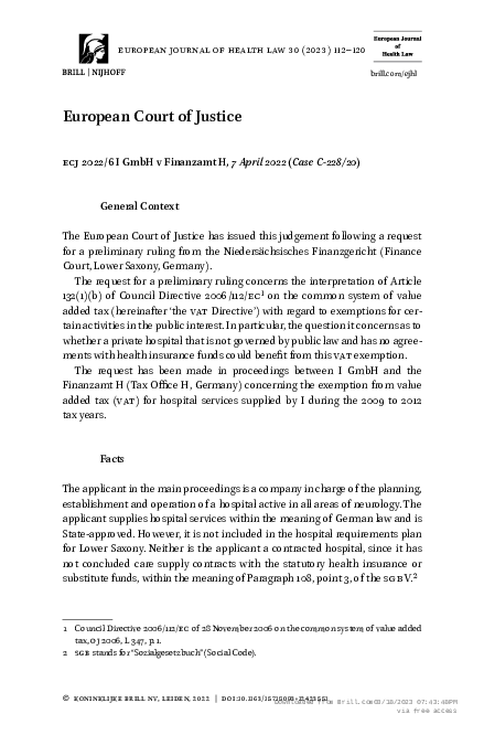(PDF) European Court of Justice