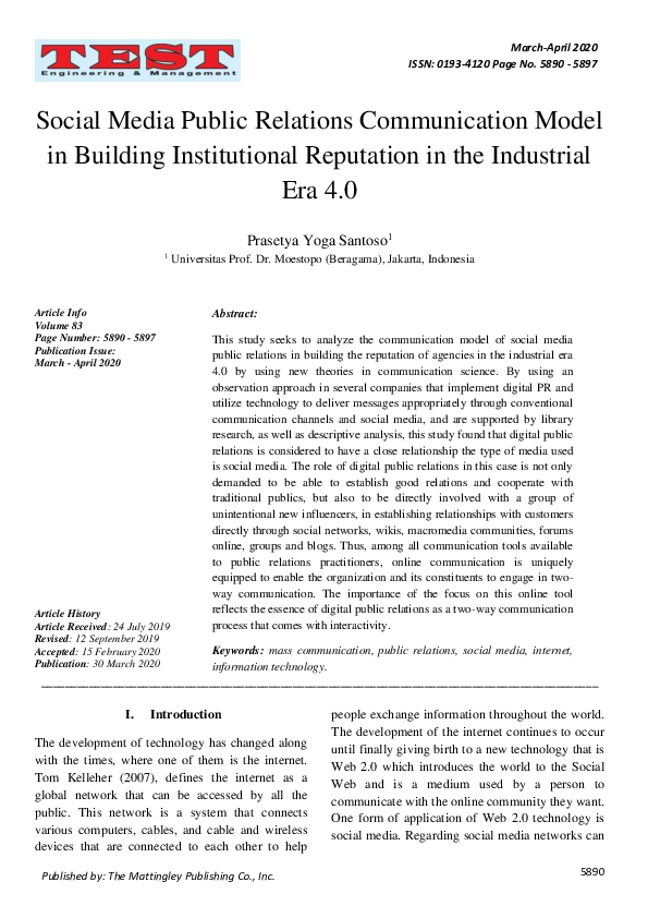 (PDF) Social Media Public Relations Communication Model in Building ...