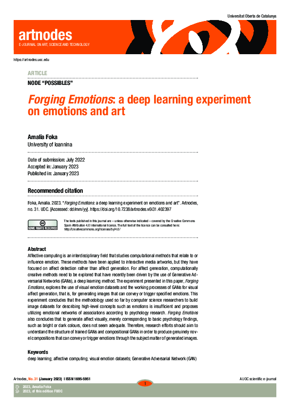 (PDF) Forging Emotions: a deep learning experiment on emotions and art