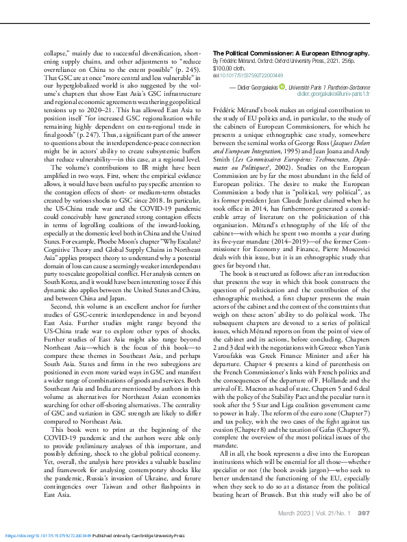 (PDF) The Political Commissioner: A European Ethnography. By Frédéric ...