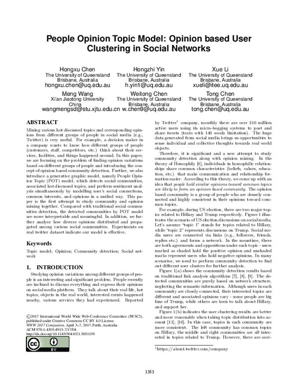 (PDF) People Opinion Topic Model