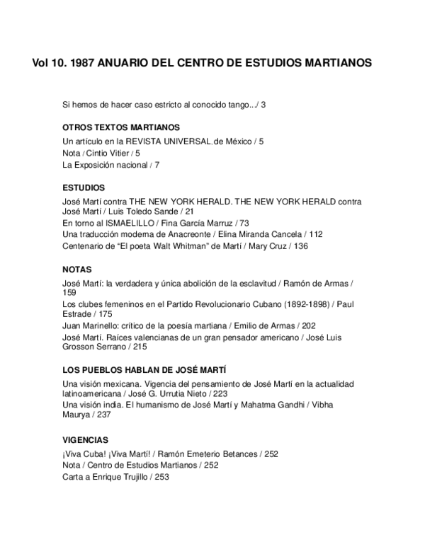 (PDF) Anuario del Centro de Estudios Martianos (Vol. 10 1987) | vibha maurya - Academia.edu