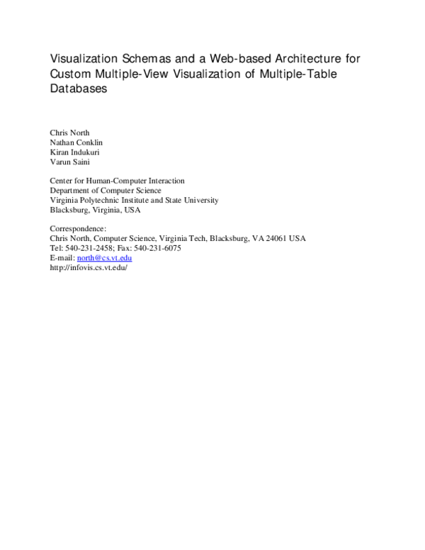Pdf Visualization Schemas And A Web Based Architecture For Custom Multiple View Visualization