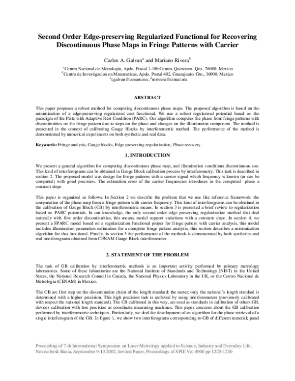 Pdf Second Order Edge Preserving Regularized Functional For Recovering Discontinuous Phase