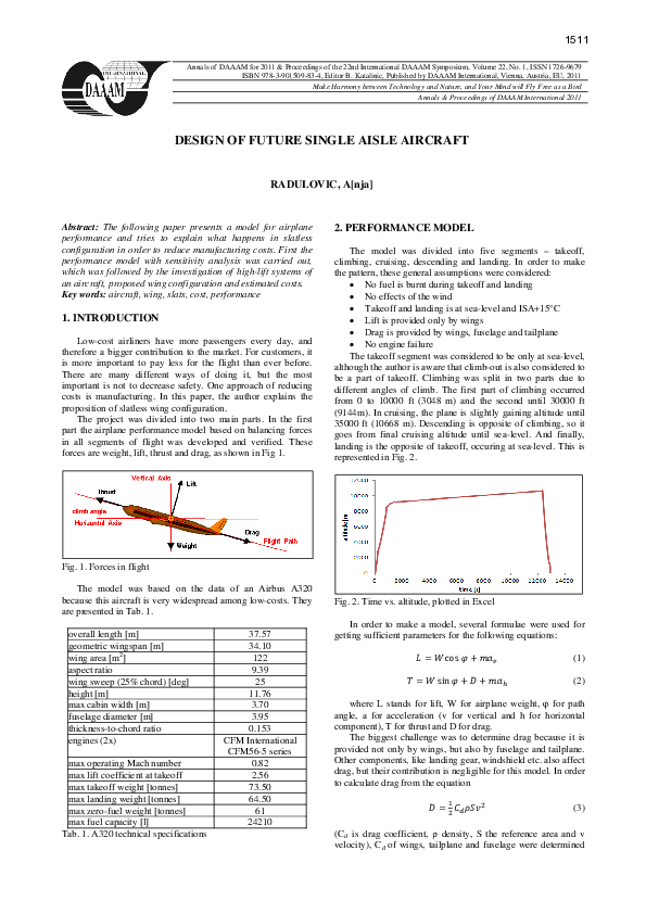 (PDF) Design of Future Single Aisle Aircraft