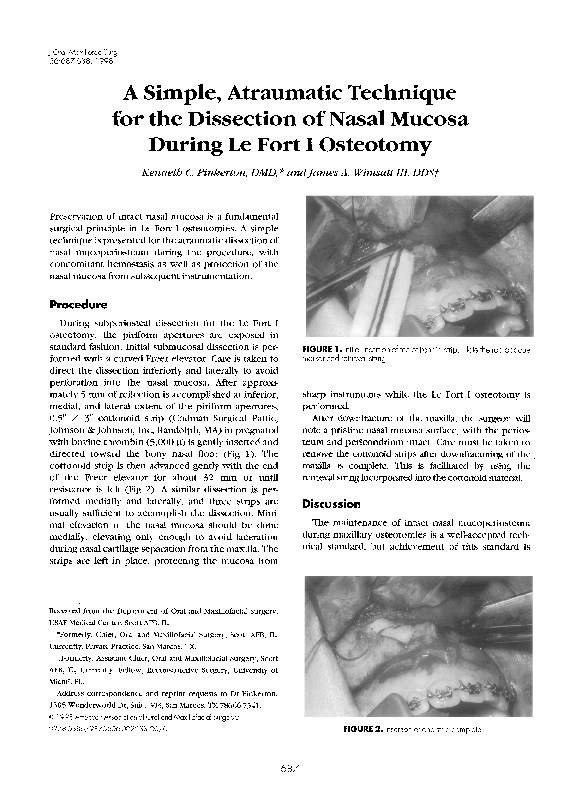 (PDF) A simple, atraumatic technique for the dissection of nasal mucosa ...