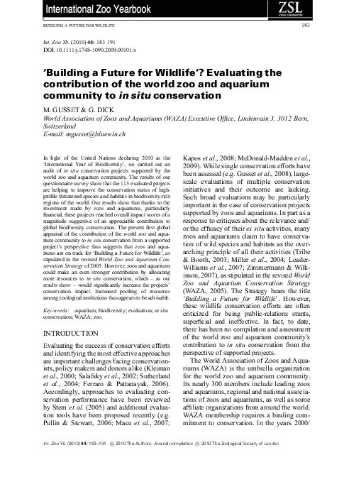 (PDF) ‘Building a Future for Wildlife’? Evaluating the contribution of ...
