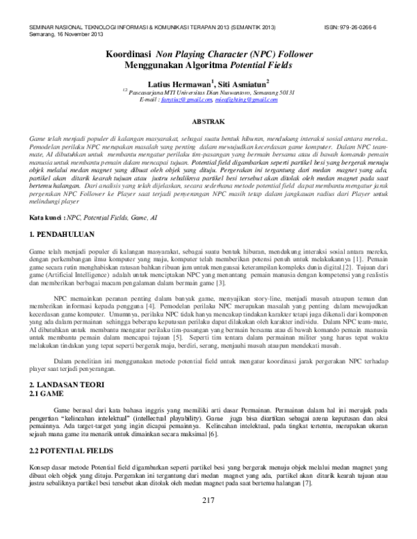 (PDF) Koordinasi Non Playing Character (NPC) FollowerMenggunakan ...