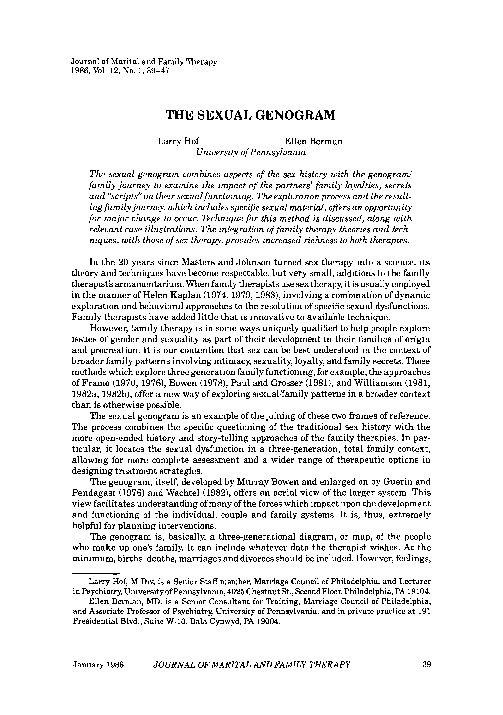 (PDF) The Sexual Genogram