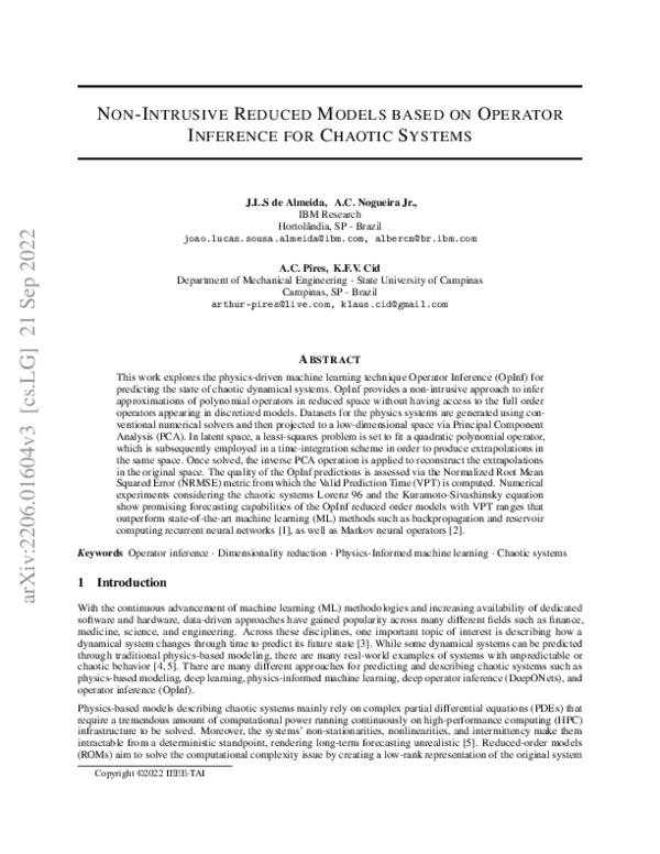 Non-Intrusive Reduced Models based on Operator Inference for Chaotic Systems