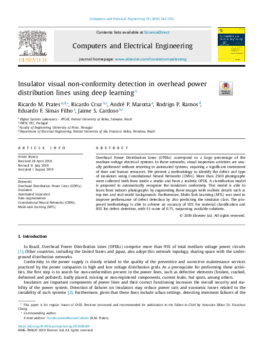 (PDF) Insulator visual non-conformity detection in overhead power distribution lines using deep ...