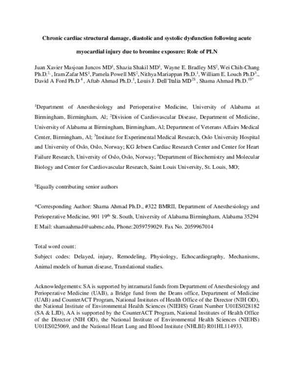 (PDF) Chronic cardiac structural damage, diastolic and systolic ...