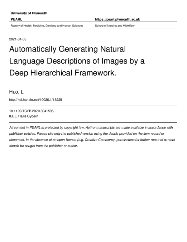 (PDF) Automatically Generating Natural Language Descriptions of Images by a Deep Hierarchical ...