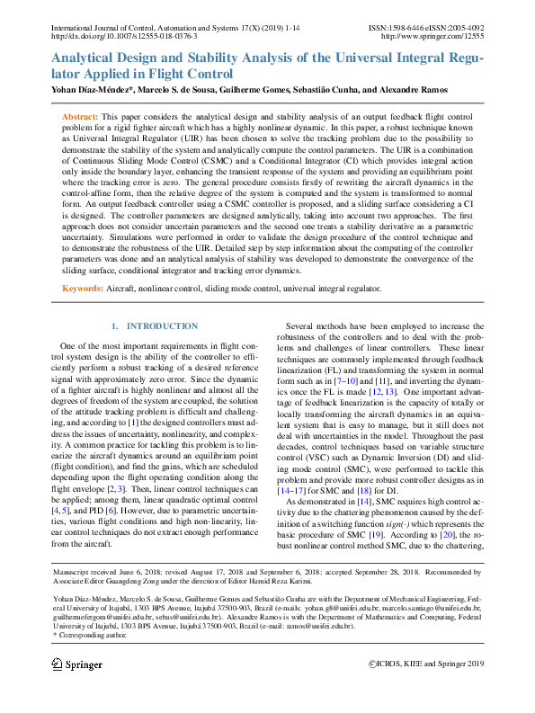 (PDF) Analytical Design and Stability Analysis of the Universal ...