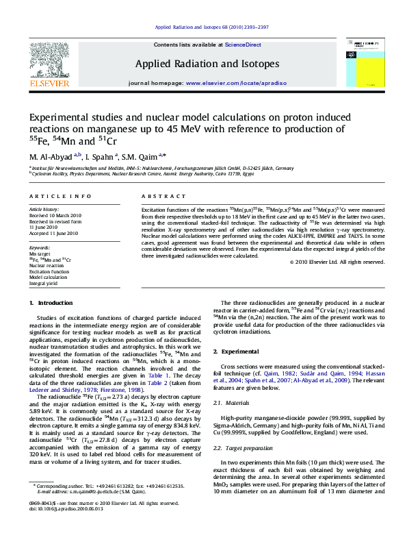 (PDF) Experimental studies and nuclear model calculations on proton ...