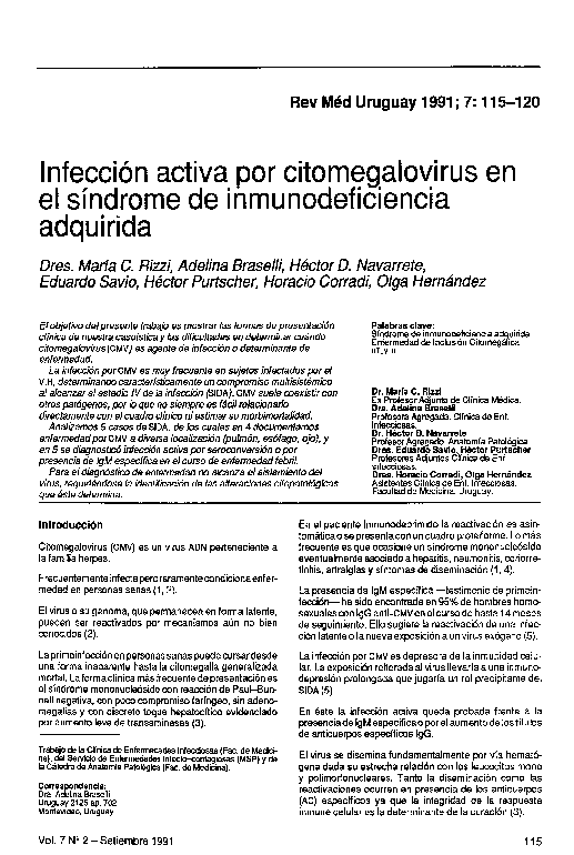 (PDF) Infecci n activa por citomegalovirus en el s ndrome de inmunodeficiencia adquirida