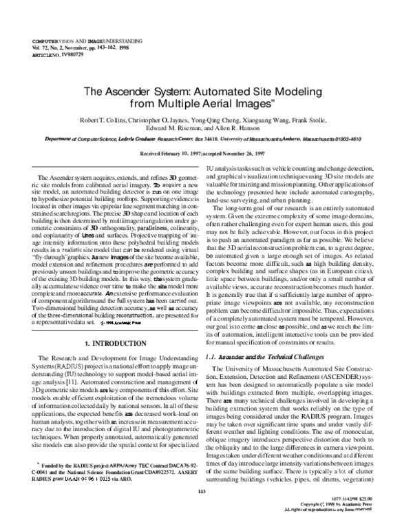 (PDF) Computer Vision and Image Understanding